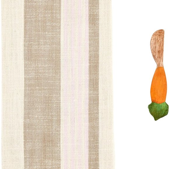 Mud Pie | Kitchen | Mud Pie Kitchen Spring Easter Pink Striped Cotton ...